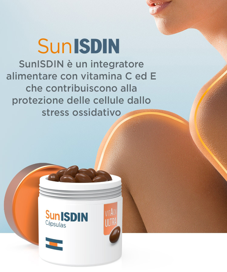 SunISDIN Capsule .Integratore alimentare con vitamina C ed E | ISDIN